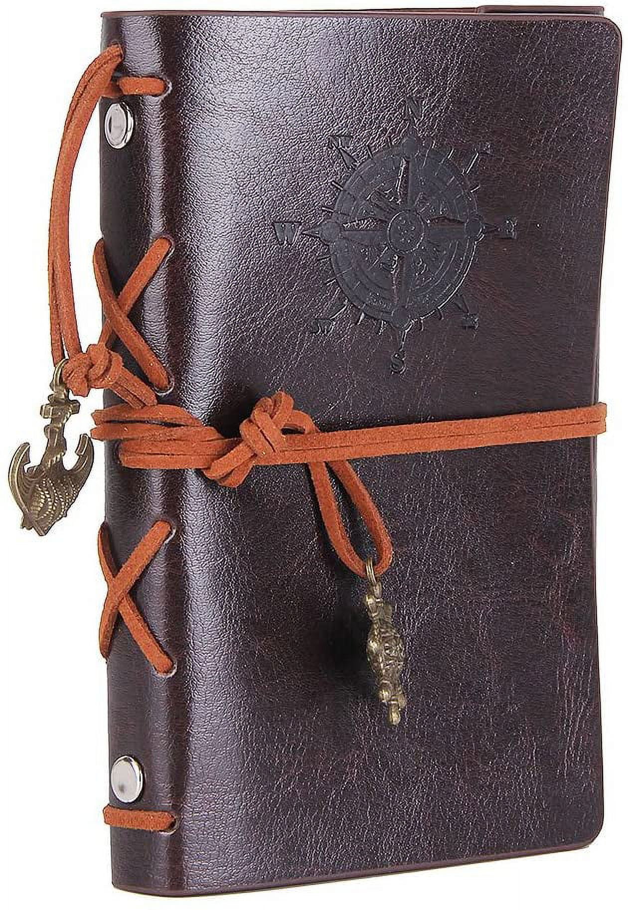 Leather Writing Journal Notebook, 5 Inches Vintage Nautical Spiral ...