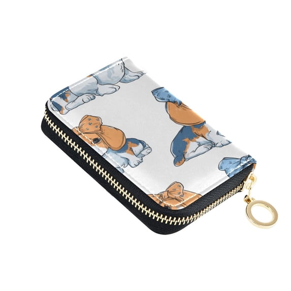 Leather Zipper Card Bag 4.7x3.1x0.8Inch Women's Card Bag Coin Purse ...