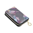 Leather Zipper Card Bag 4.7x3.1x0.8Inch Women's Card Bag Coin Purse ...
