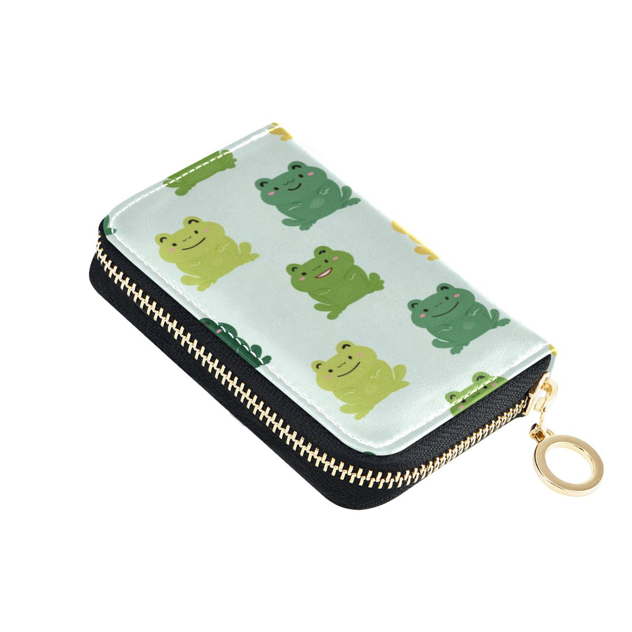 Leather Zipper Card Bag 4.7x3.1x0.8Inch Women's Card Bag Coin Purse ...