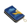 Leather Zipper Card Bag 4.7x3.1x0.8Inch Women's Card Bag Coin Purse ...