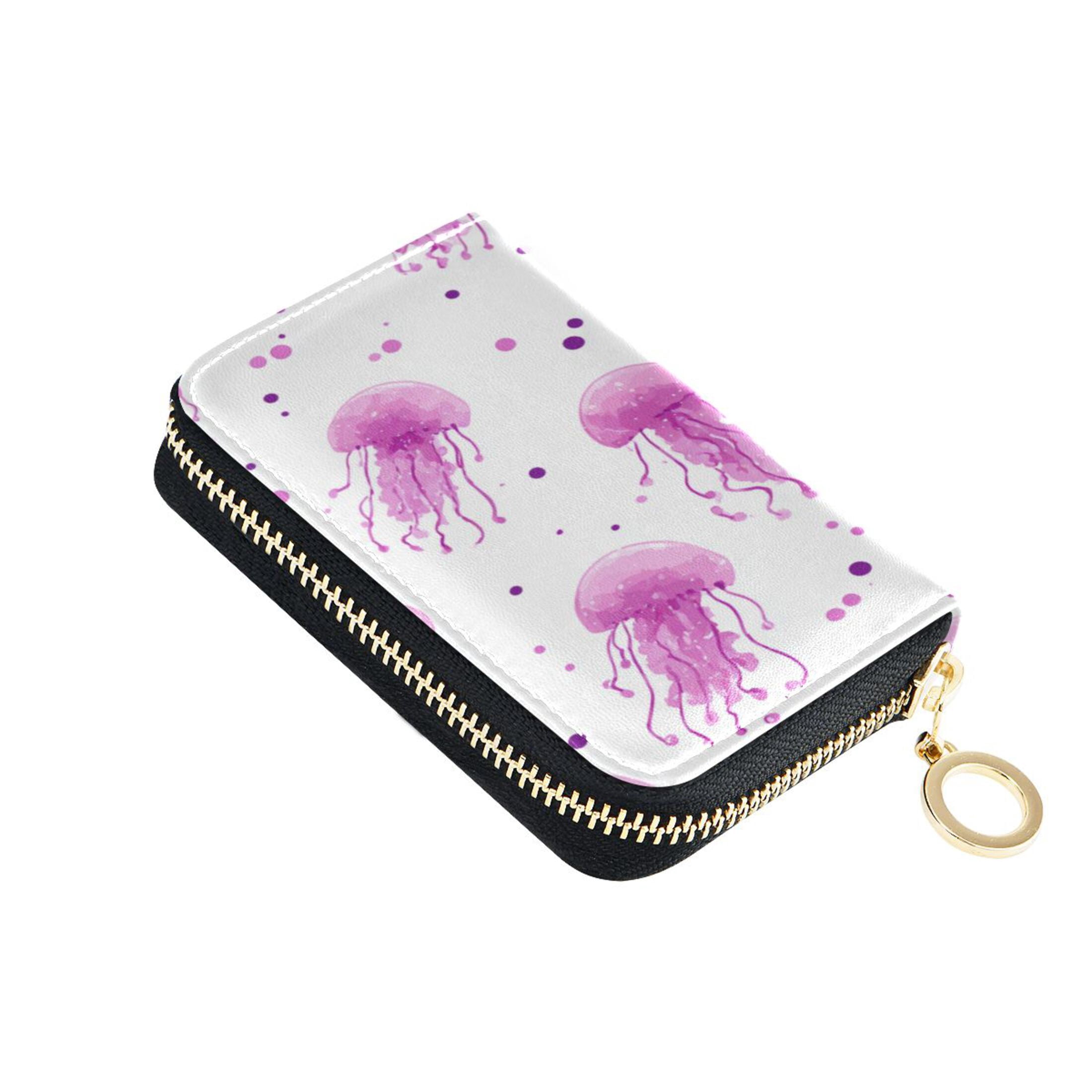 Leather Zipper Card Bag 4.7x3.1x0.8Inch Women's Card Bag Coin Purse ...