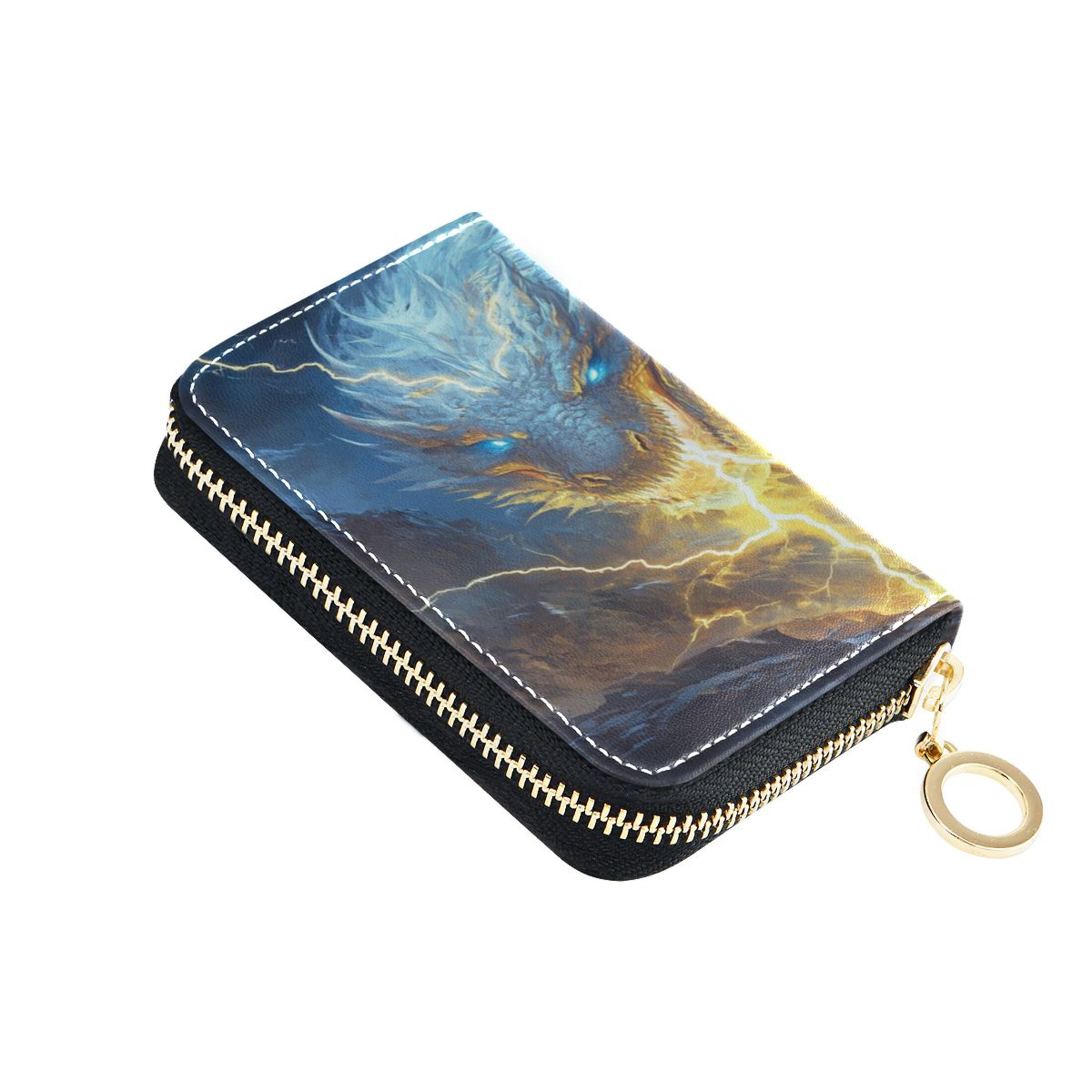 Leather Zipper Card Bag 4.7x3.1x0.8Inch Women's Card Bag Coin Purse ...