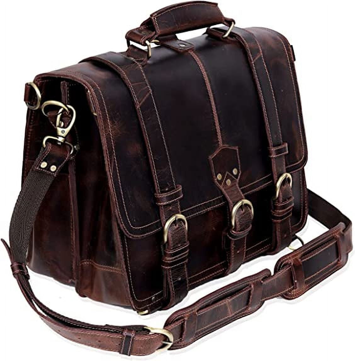 Leather briefcase 18 Inch Laptop Messenger Bags for Men and Women Best ...