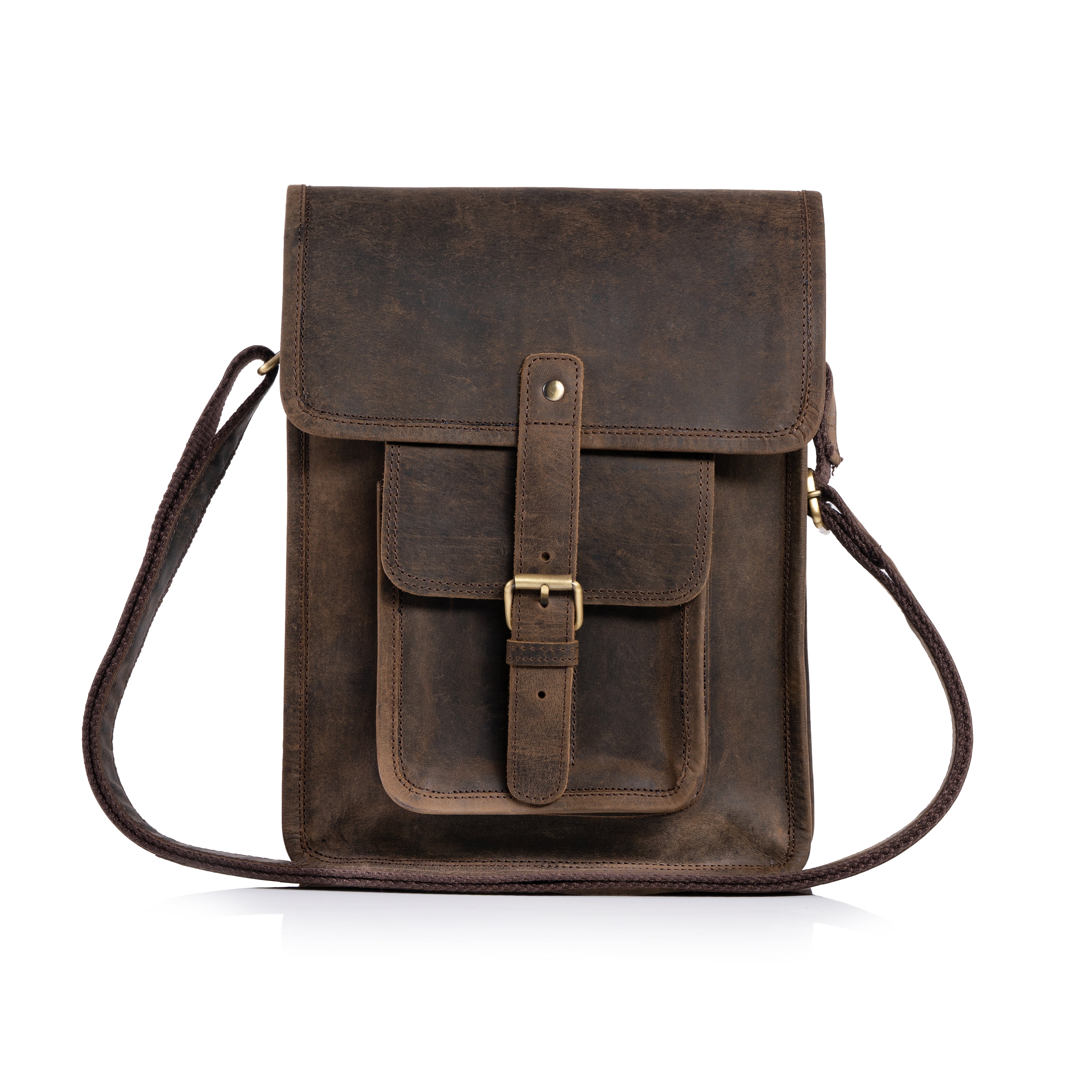 Leather crossbody bag messenger satchel tablet bag 11 inch for men and ...