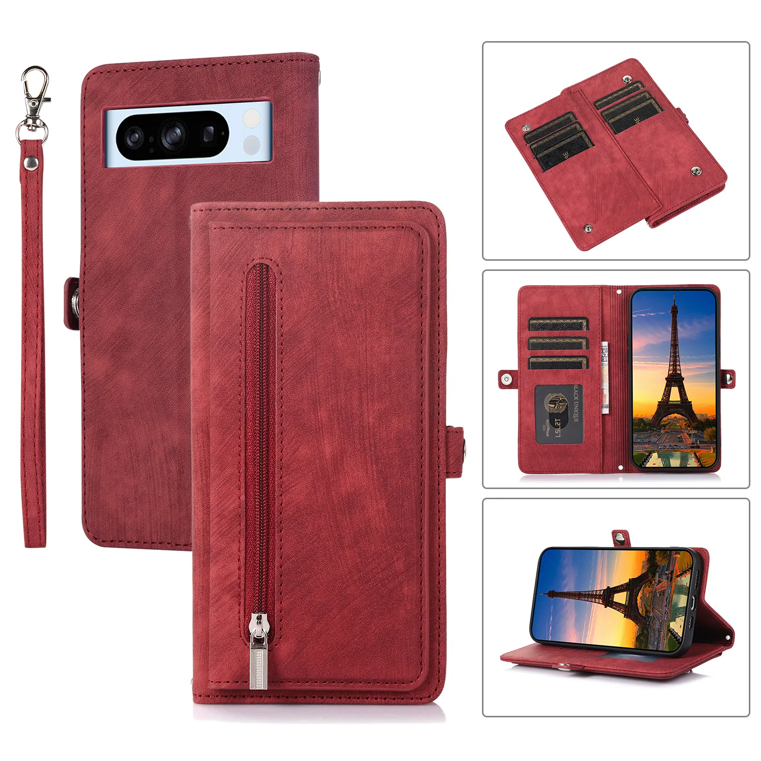Leather wallet phone case, multifunctional and multi card slot holder ...