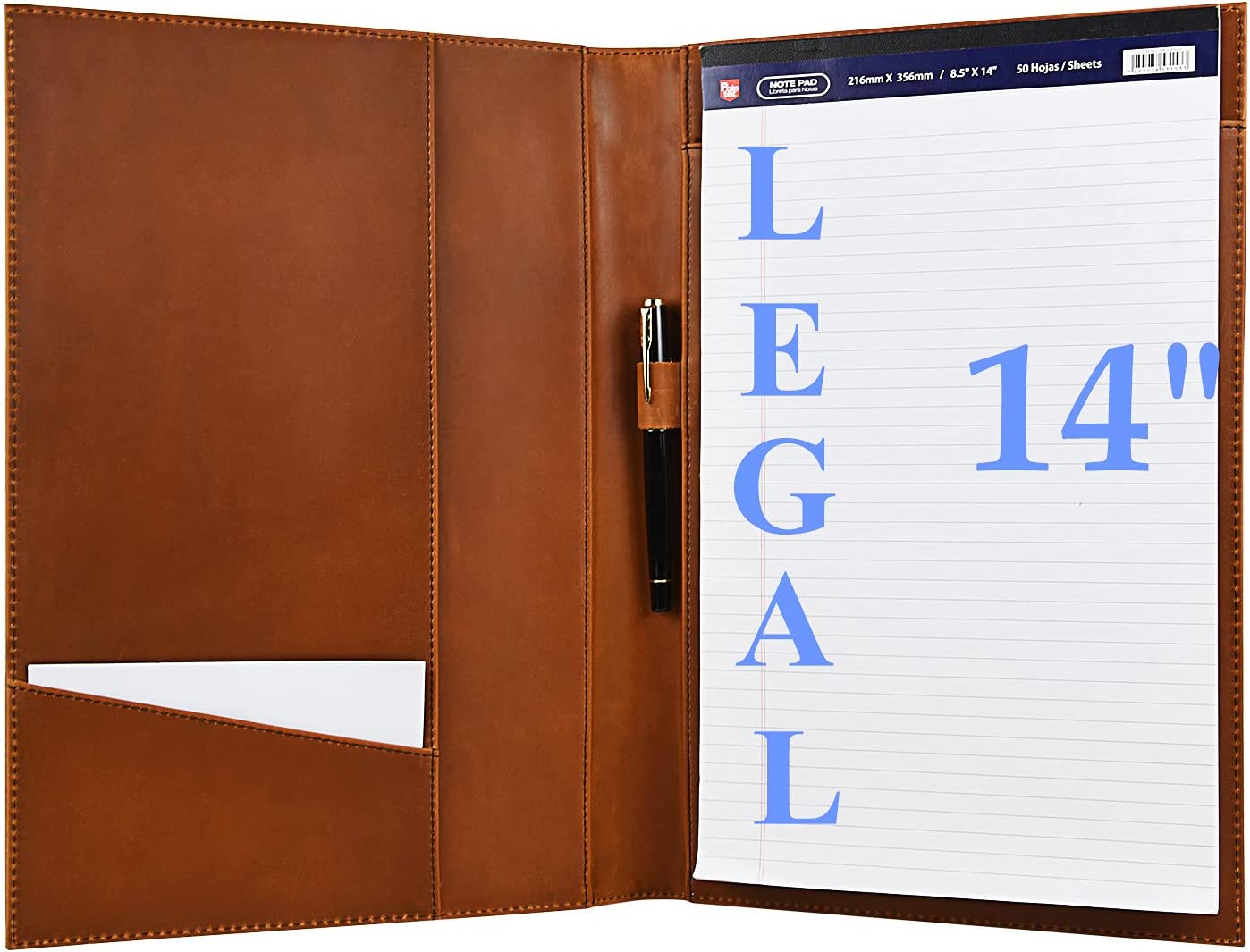 LeatherBelief Leather Portfolio, 8.5"x14" Folio Document Organizer ...