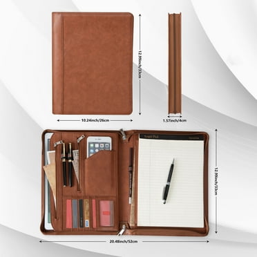 Leather Portfolio Business Padfolio Organizer Resume Document Conference Folder, Professional ...