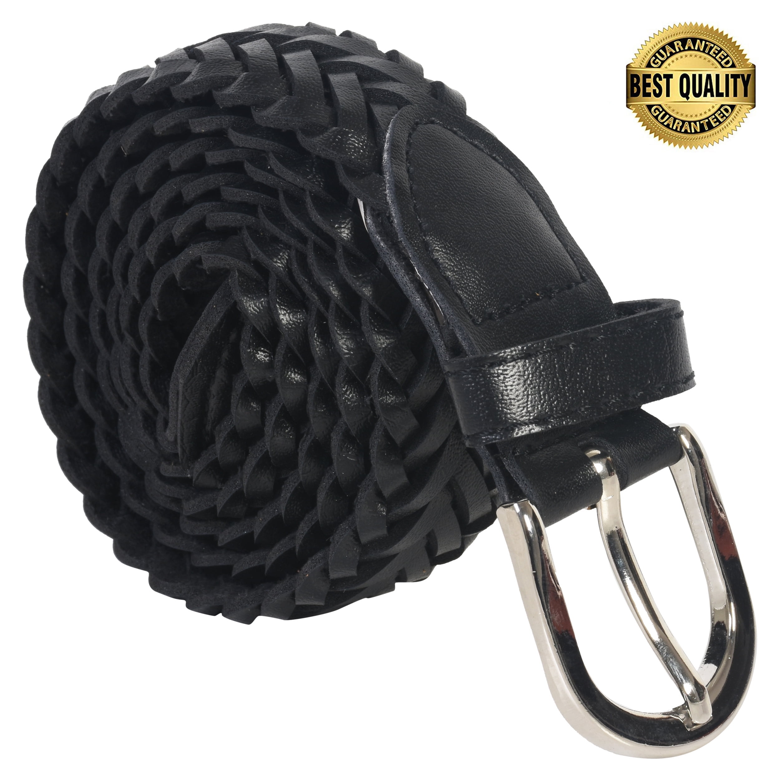 Leatherboss Braided Leather Men's Belt Big and Tall Sizes Black Brown ...