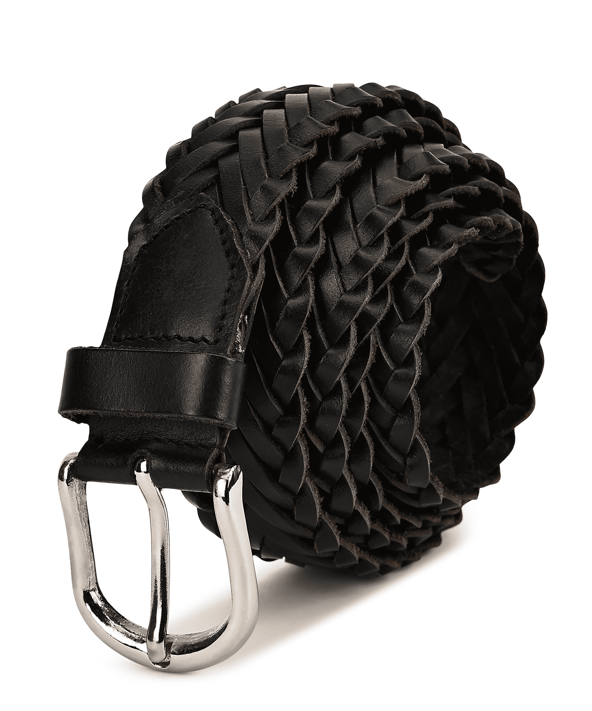 Leatherboss Large Wide Braided Leather Belt, Big and Tall Sizes, Black ...