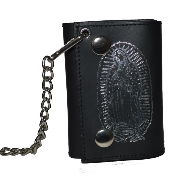 Leatherboss Genuine Leather Biker's Wallet ID Card Holder with Chain ...