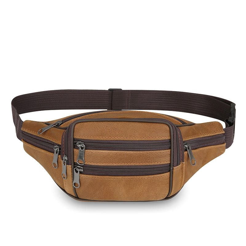 Leatherboss Genuine Leather Fanny Pack for Men & Women | 7 Pocket ...