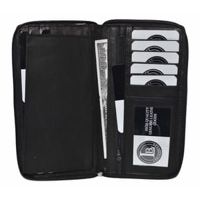 Leatherboss RFID Safe Double Zipper Wallet - Genuine Leather Accordion ...