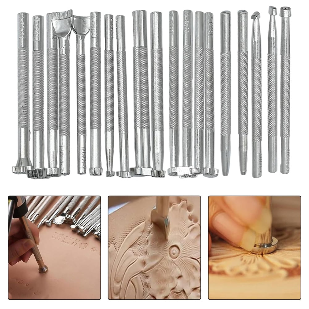 Leathercarft Stamping Tool Set, DIY Leather Stamp Kit, Stainless Steel ...