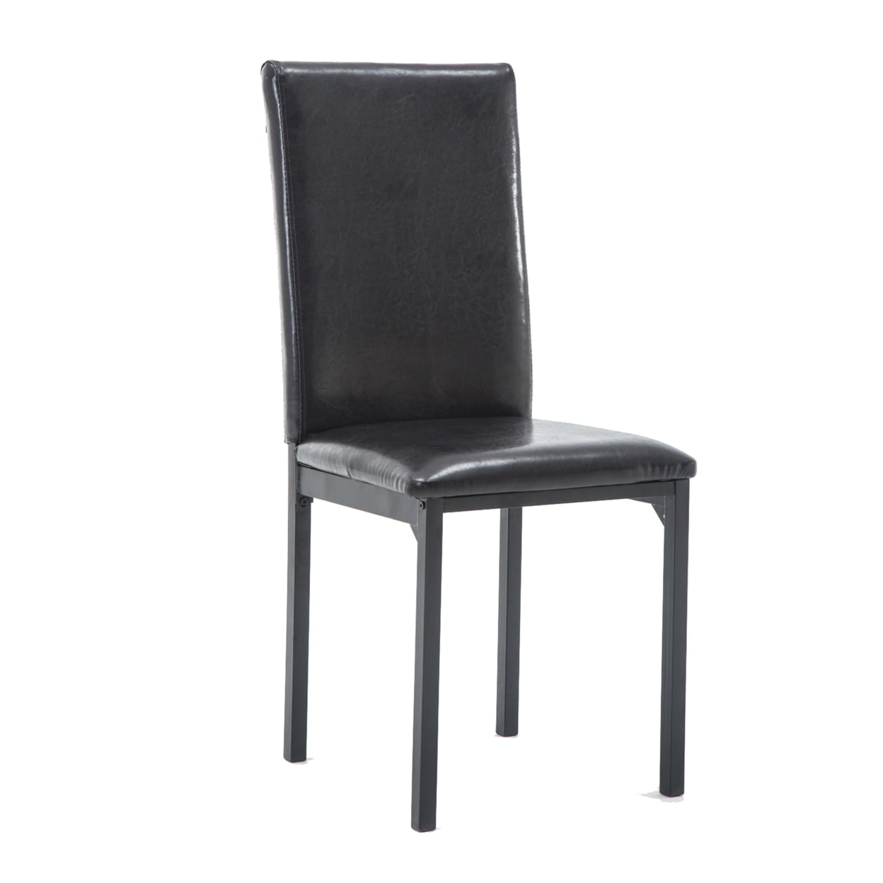 Leatherette Elongated Back Dining Chair, Set of 4, Black - Saltoro ...
