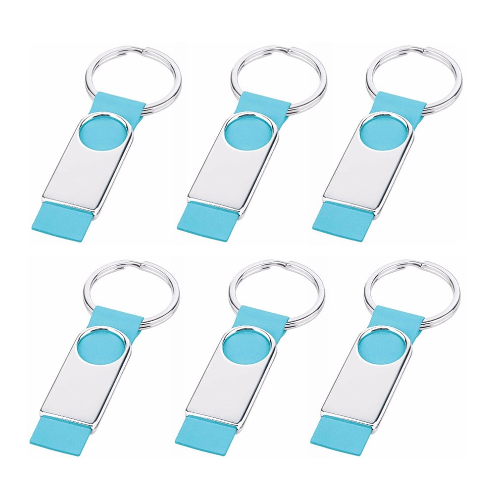 Leatherette Key Tag, Faux Leather Key Tag with Decorative Metal Overlay ...