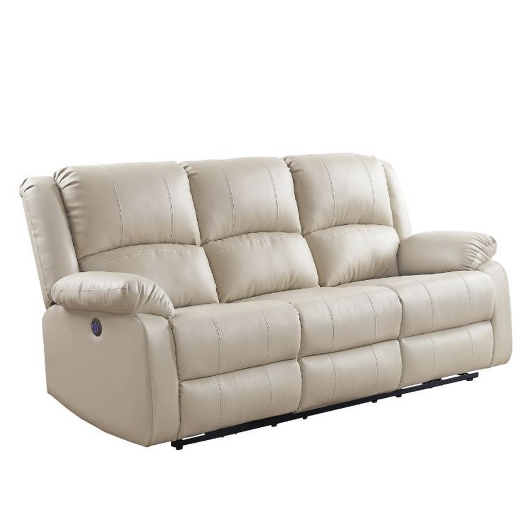 Leatherette Power Motion Sofa with 2 USB Ports, Beige - Walmart.com