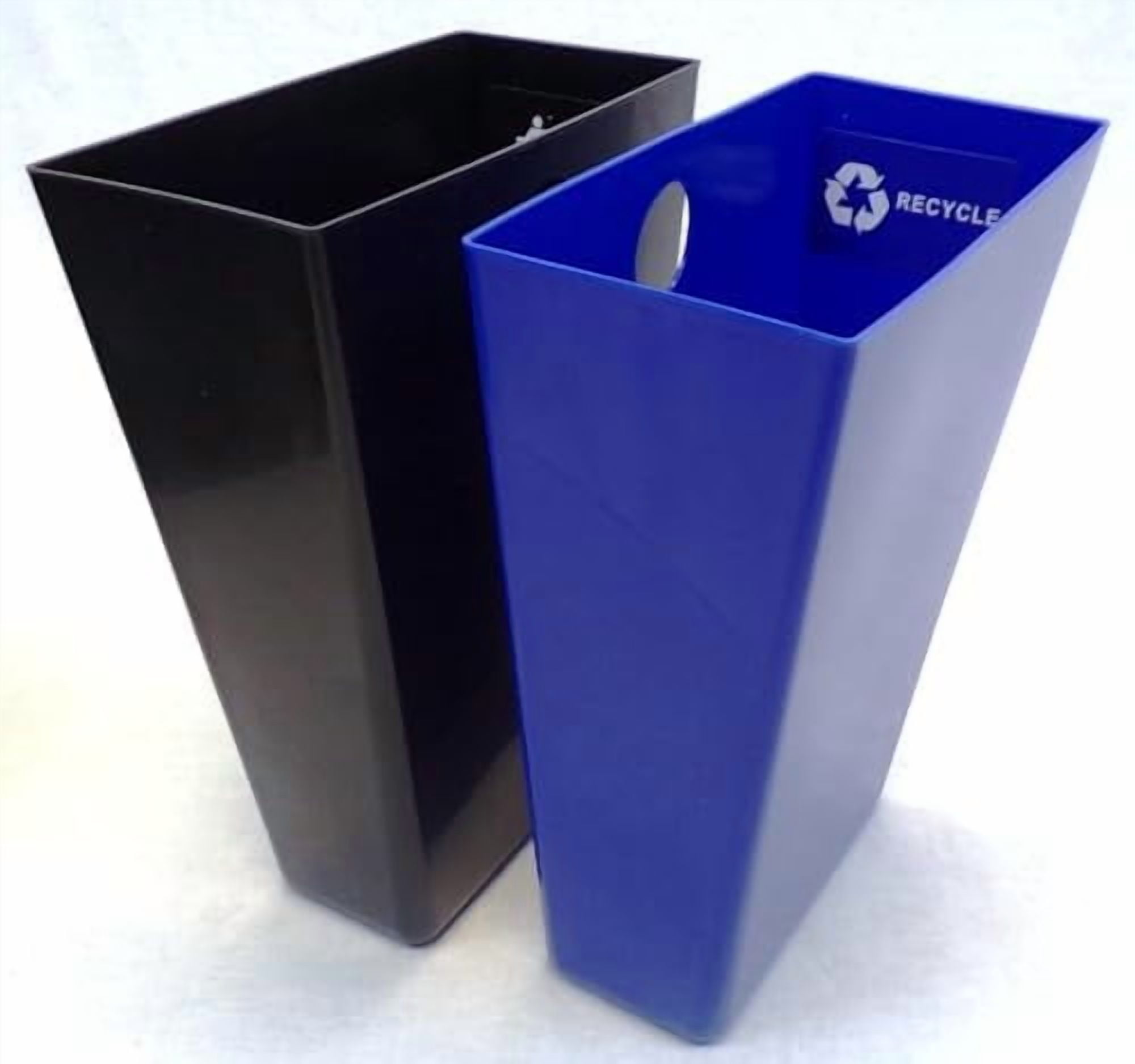 Leatherette Recycle Waste Bin with Dual Liners for Home or Office. 14.5 ...