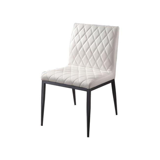 Leatherette Side Chairs with Diamond Stitching, White - Set of 2 ...