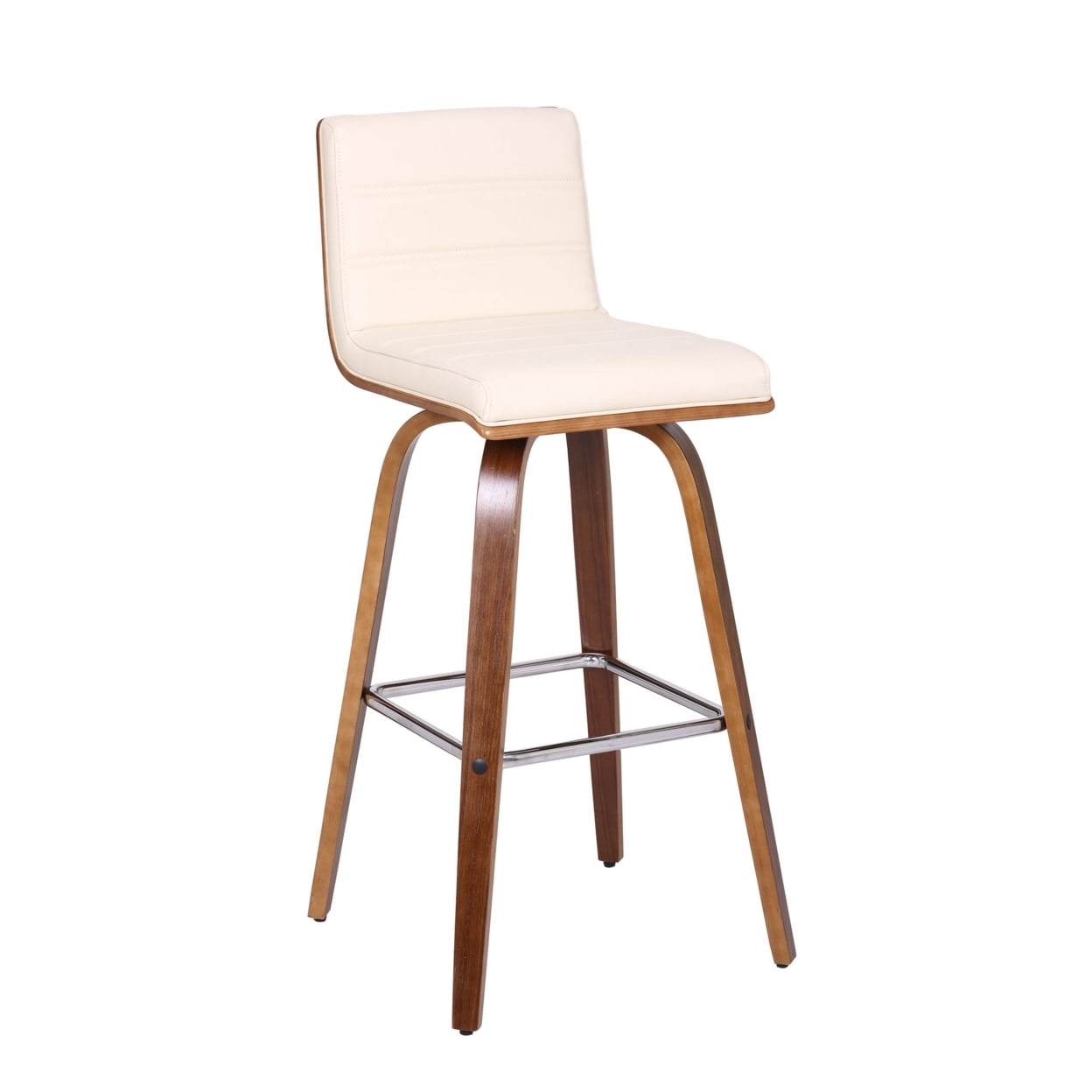 Leatherette Sloped Seat Barstool with Angled Legs, Cream- Saltoro ...