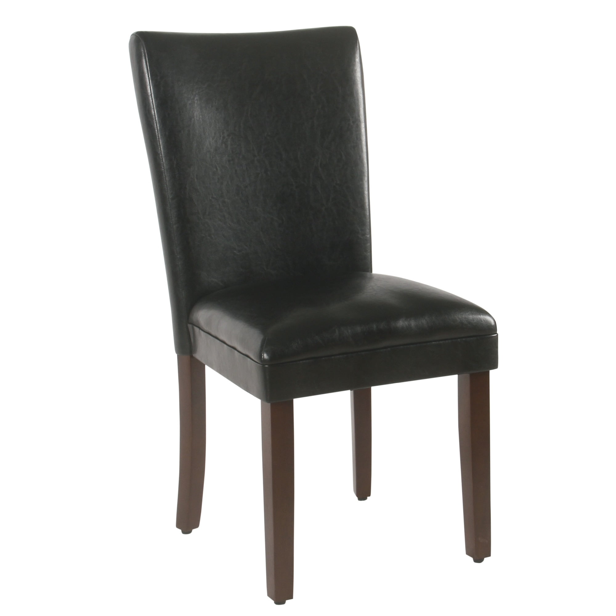 Leatherette Upholstered Parson Dining Chairs with Cushioned Seat, Black ...