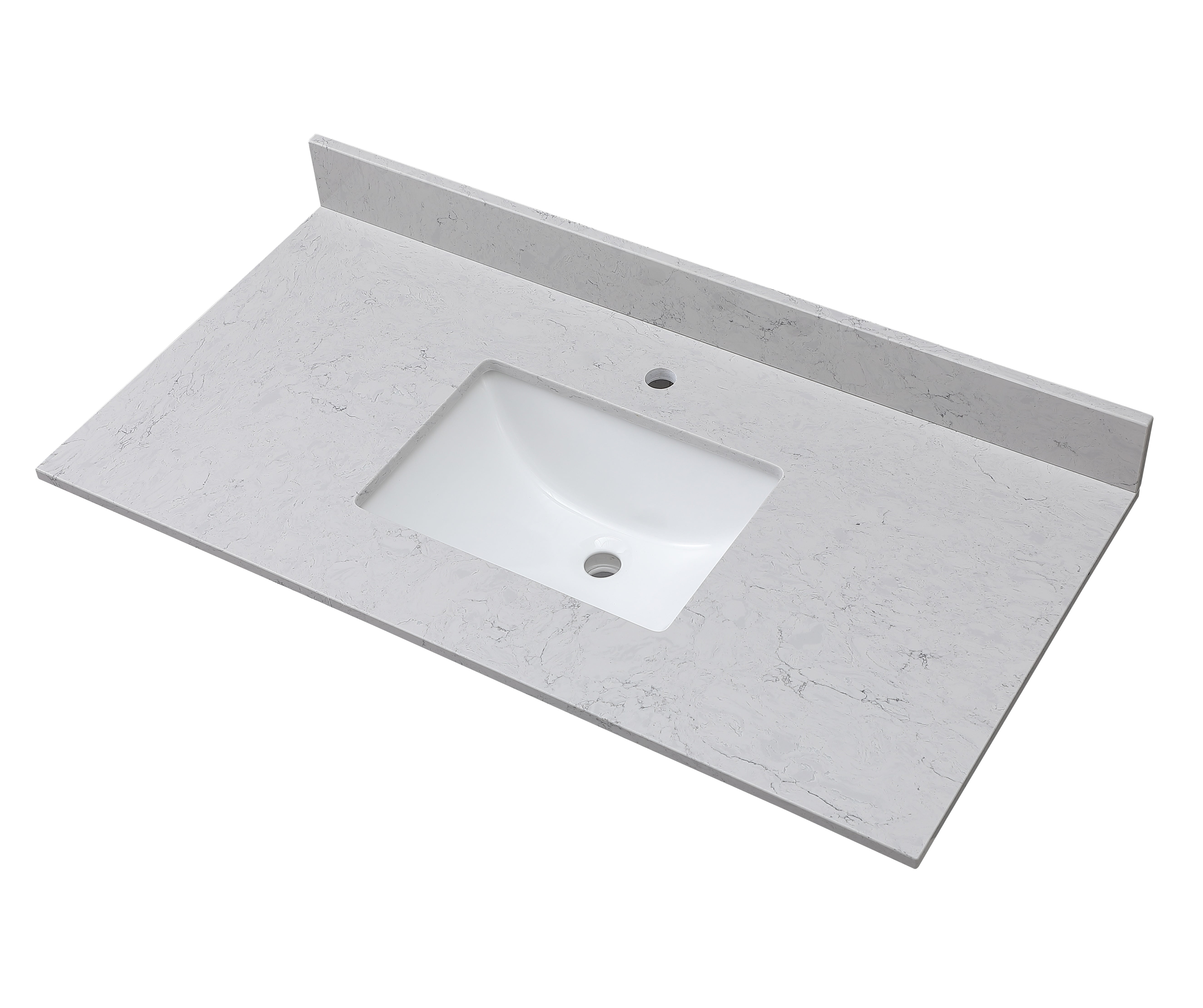 Leavader 43"x22" Gray Stone Bathroom Vanity Top, Not Included Cabinet ...