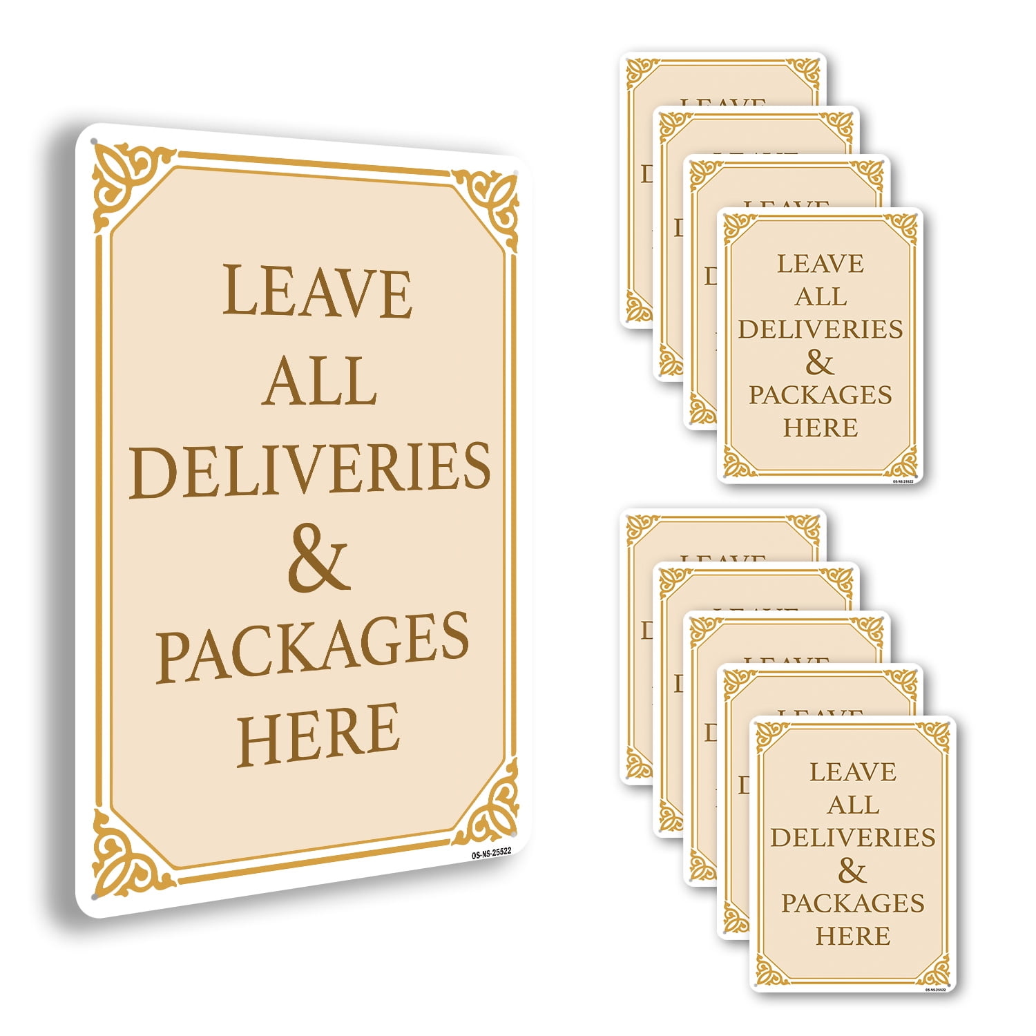 Leave All Deliveries & Packages Here Fancy Public Safety Aluminum Sign ...
