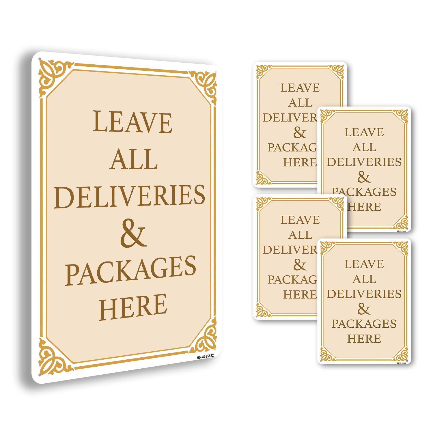 Leave All Deliveries & Packages Here Fancy Public Safety Aluminum Sign ...