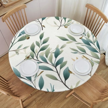 LAMINET Deluxe Elastic Edged Flannel Backed Vinyl Fitted Table Cover ...