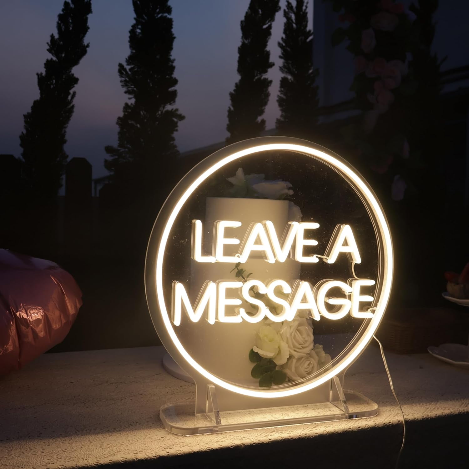 Leave a Message Neon Sign with Stand, Warm White Handmade Led Neon ...