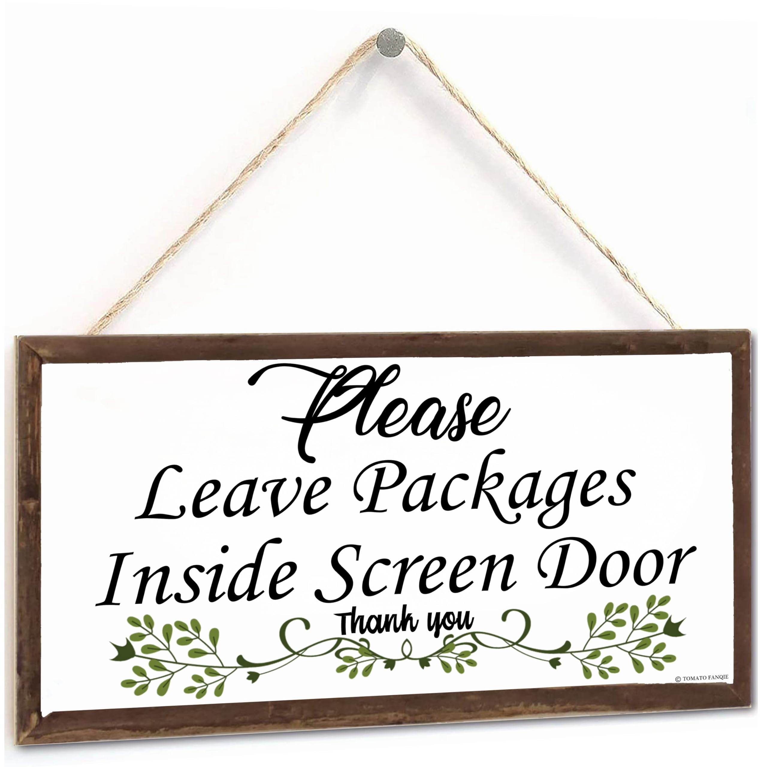 Leave Packages Inside Gate Inside Fence Sign, Wood Sign for Front Door ...
