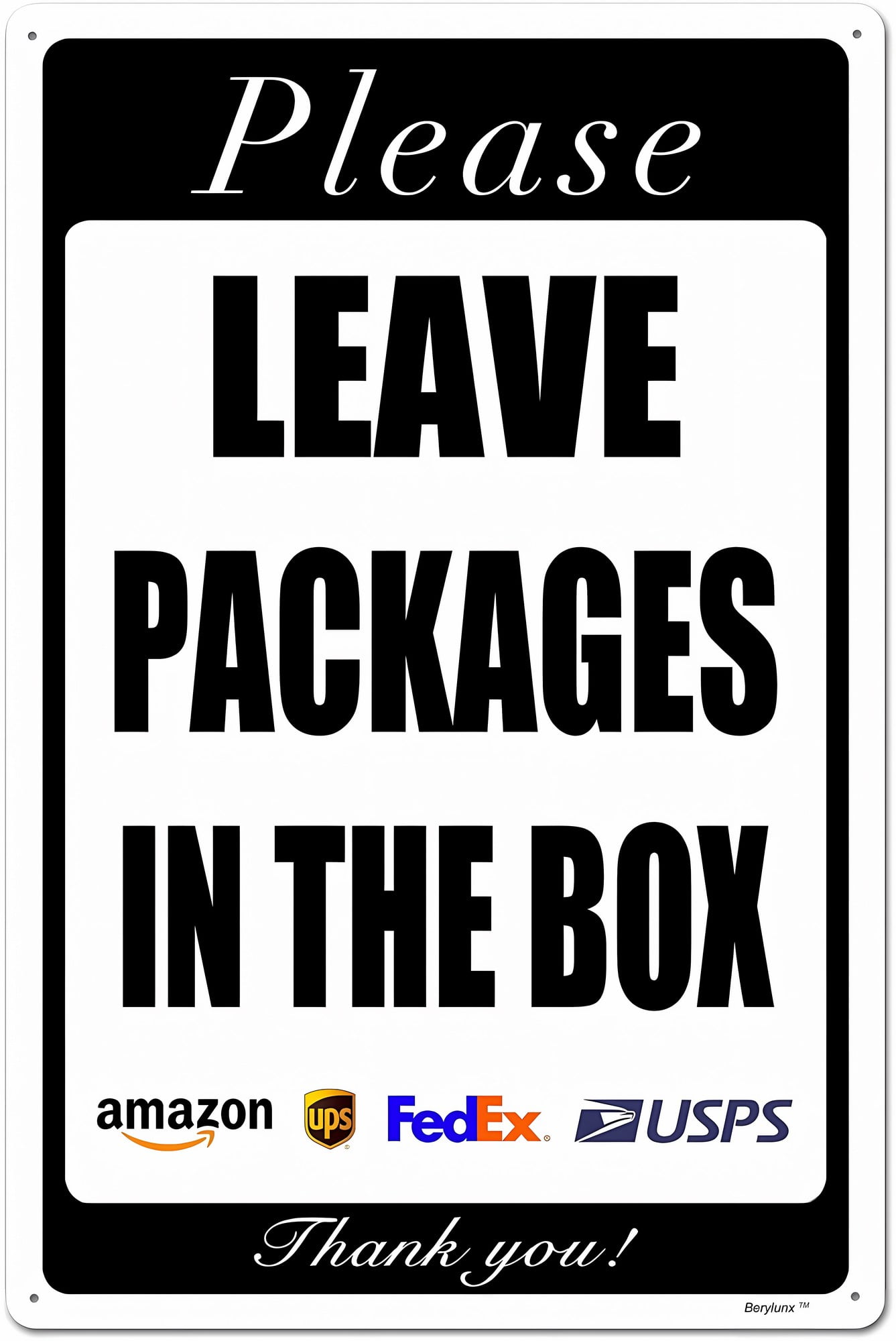 Leave Packages in The Box Delivery Sign - 8"x12" Rust-Free Aluminum ...