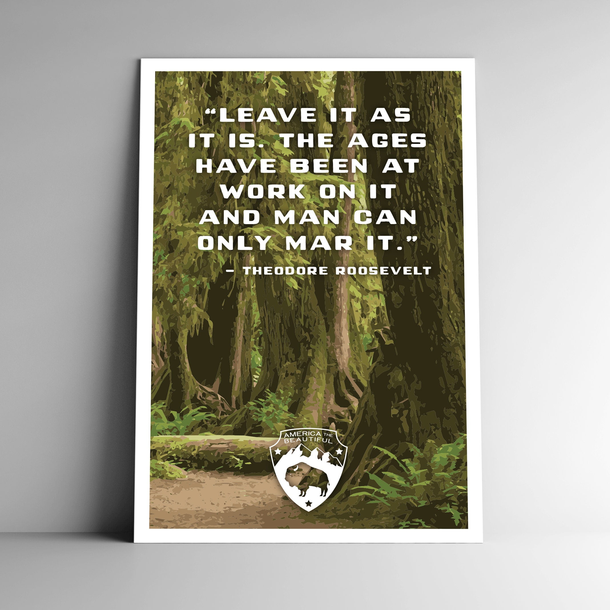 "Leave it as it is" - Theodore Roosevelt Quote Vintage Poster ...