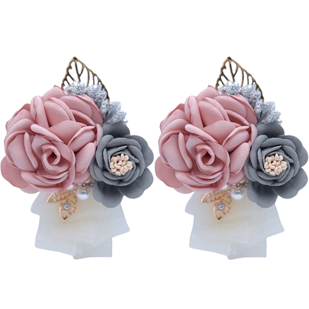 Leaveforme Moment Wrist Corsages for Wedding(Set of 2), Dusty Rose ...