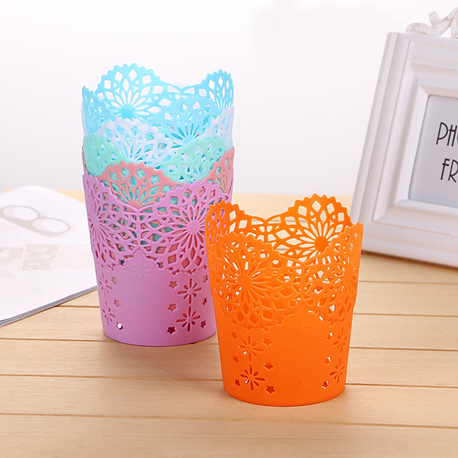 Leaveforme Pen Container Large Capacity Space-saving Plastic Hollow ...