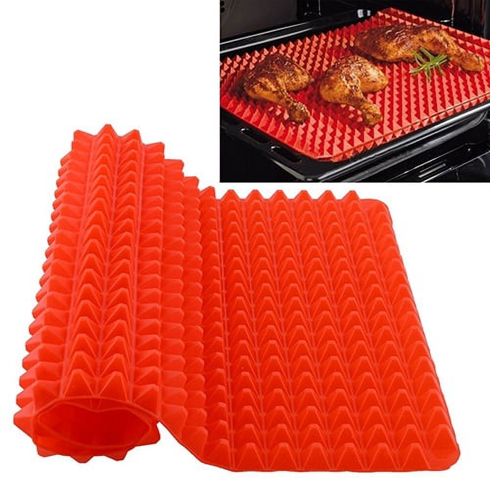 Leaveforme Silicone Non-Stick Bakeware, Red Pyramid Pan Baking Mat ...