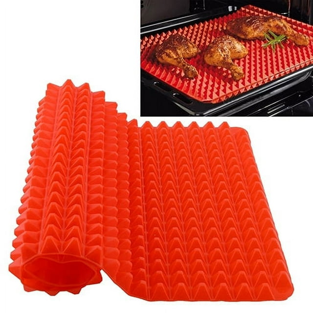 Leaveforme Silicone Non-Stick Bakeware, Red Pyramid Pan Baking Mat ...