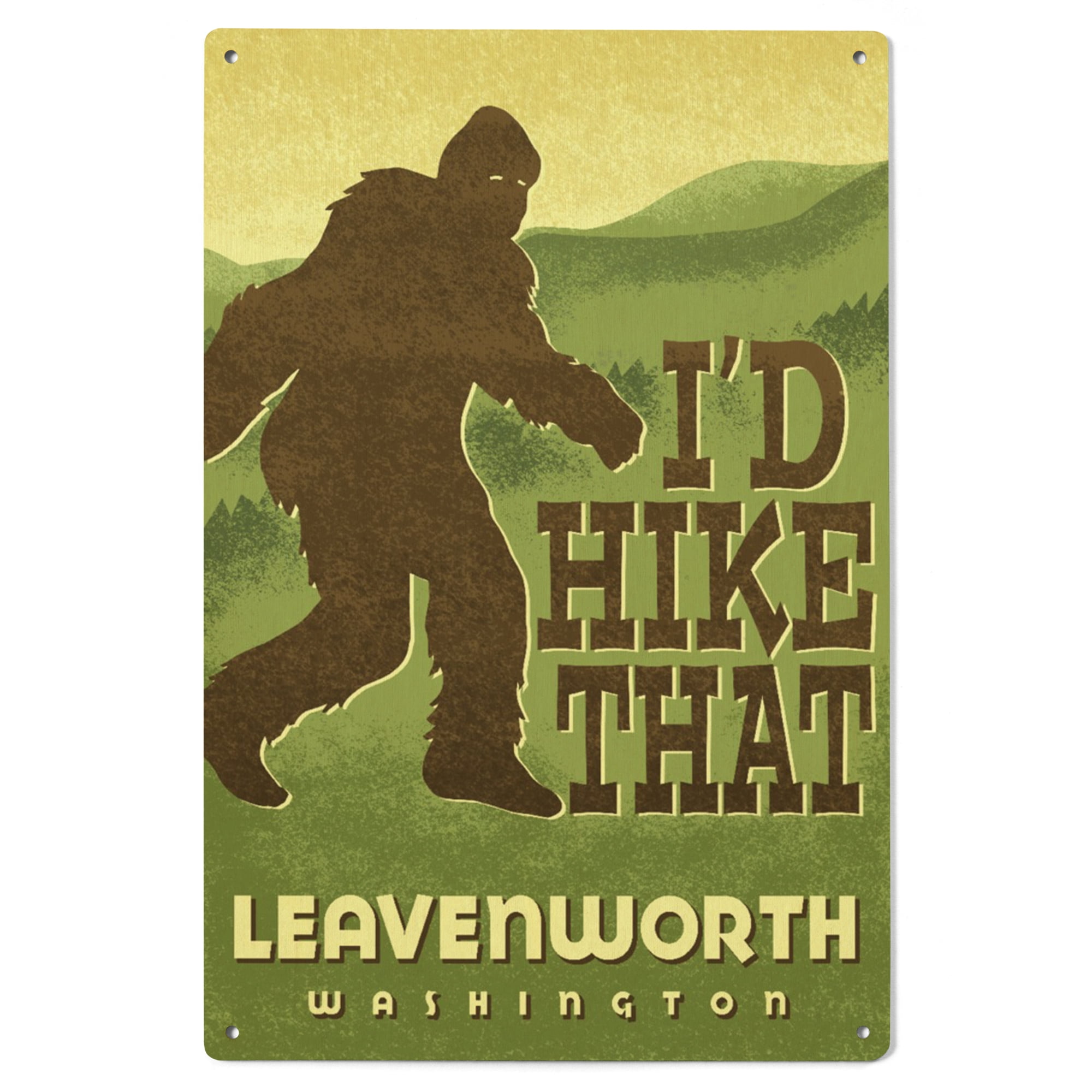 Leavenworth, Washington, I'd Hike That, Bigfoot Birch Wood Wall Sign ...