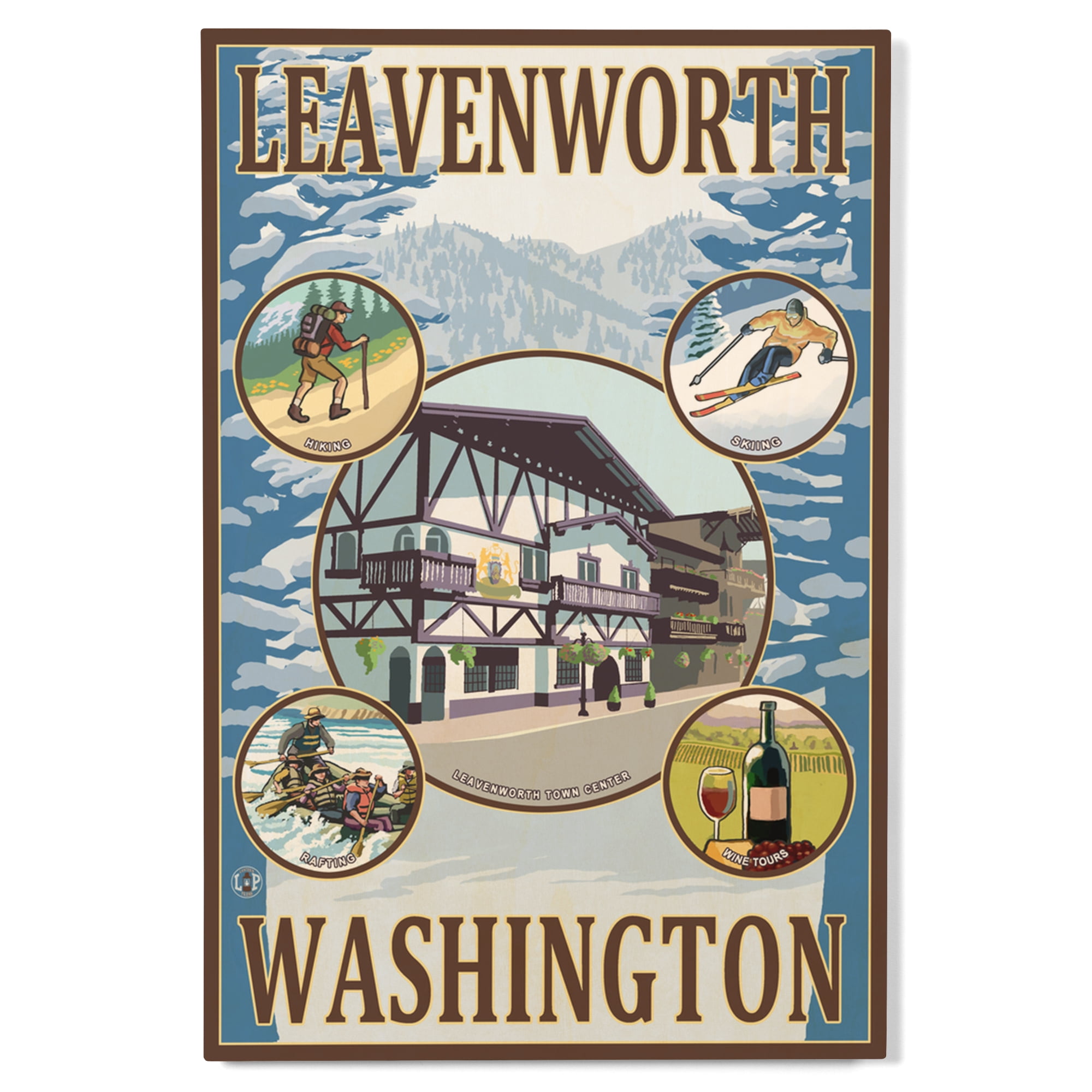 Leavenworth, Washington Views Birch Wood Wall Sign (12x18 Rustic Home ...
