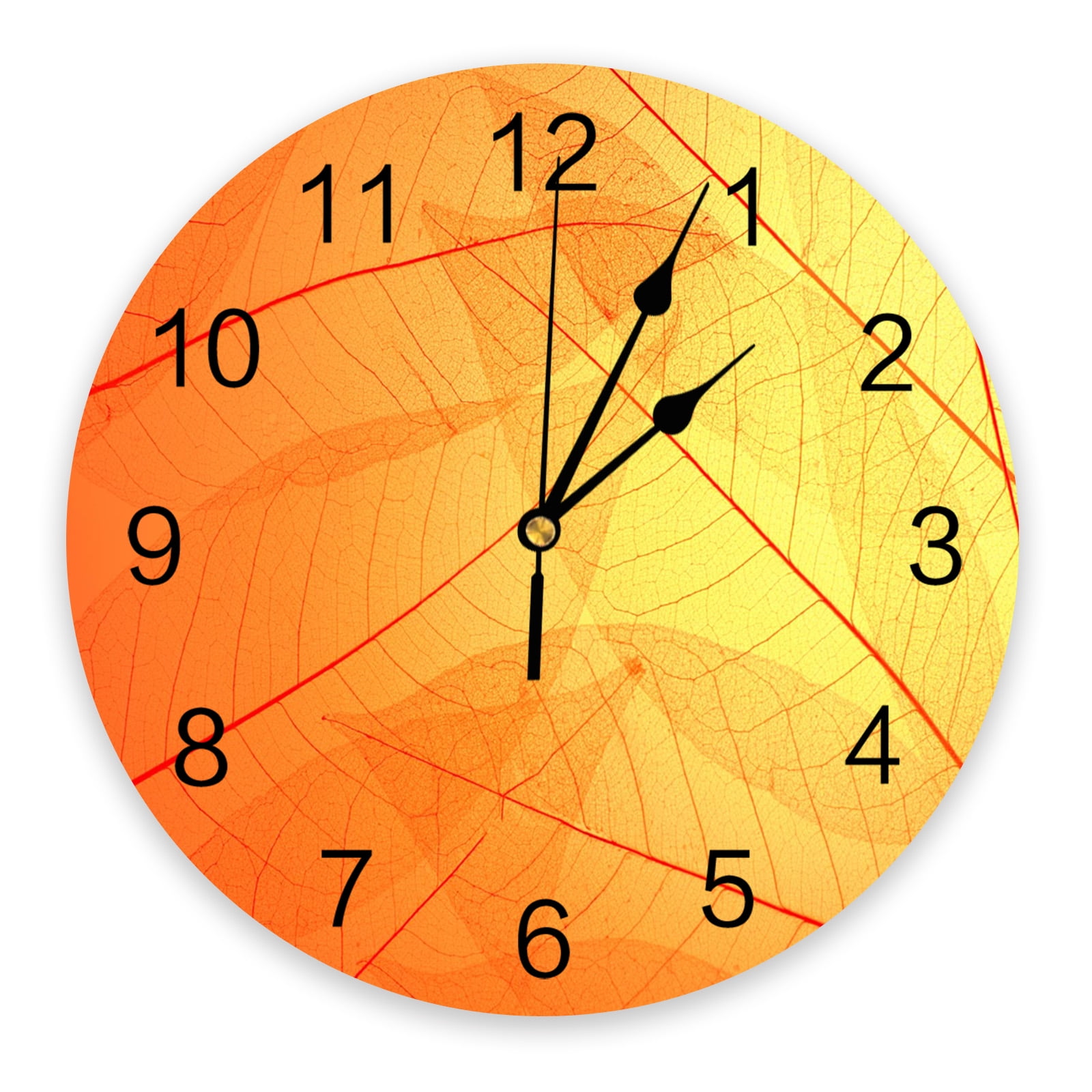 Leaves Autumn Plant PVC Wall Clock Modern Design Living Room Decoration ...