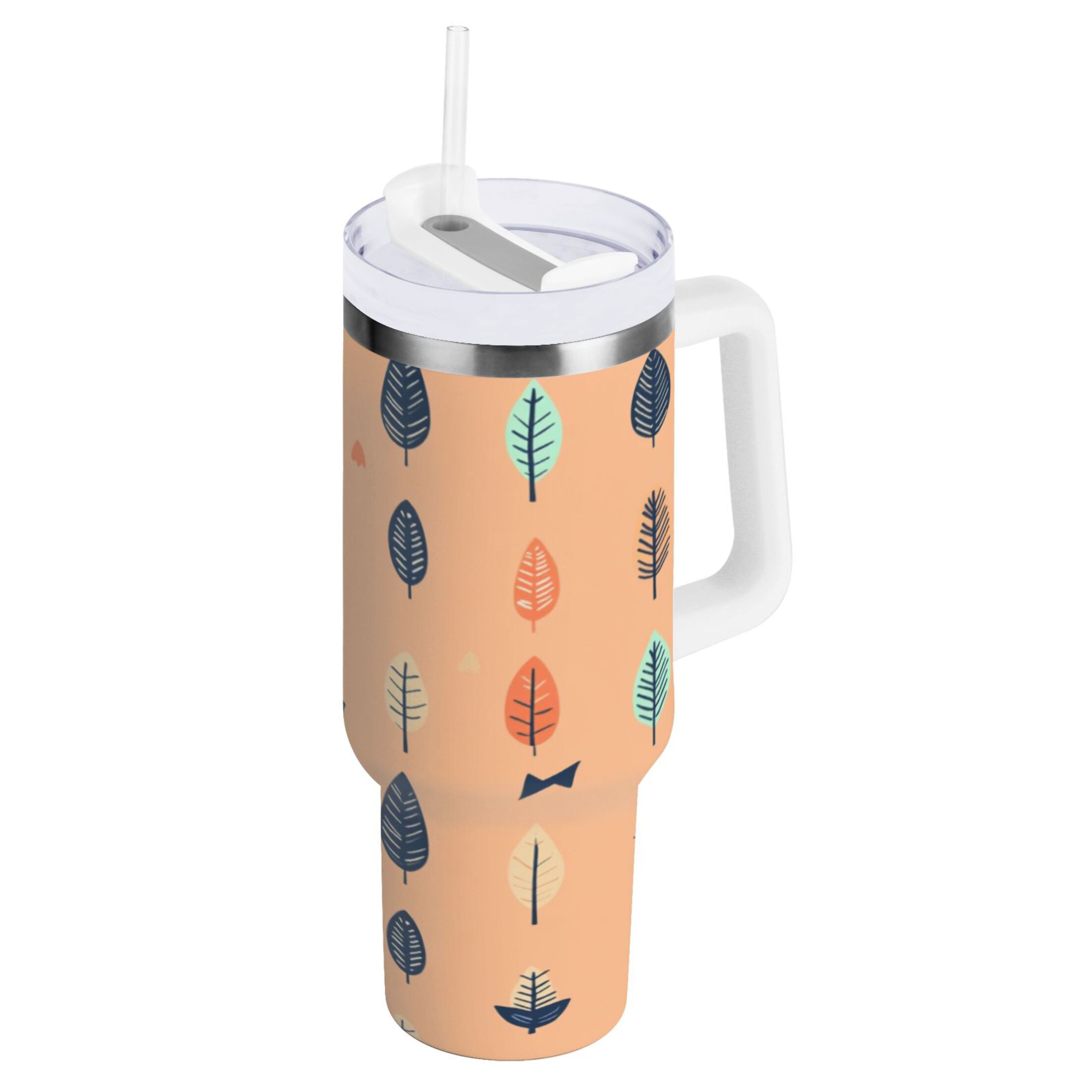 Leaves Background Design Water Bottles 30oz Insulated Tumblers Double ...