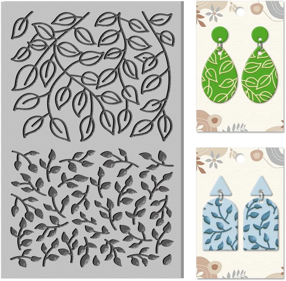 Leaves Covered Clay Texture Mat Clay Modeling Pattern Pad Plant Texture ...