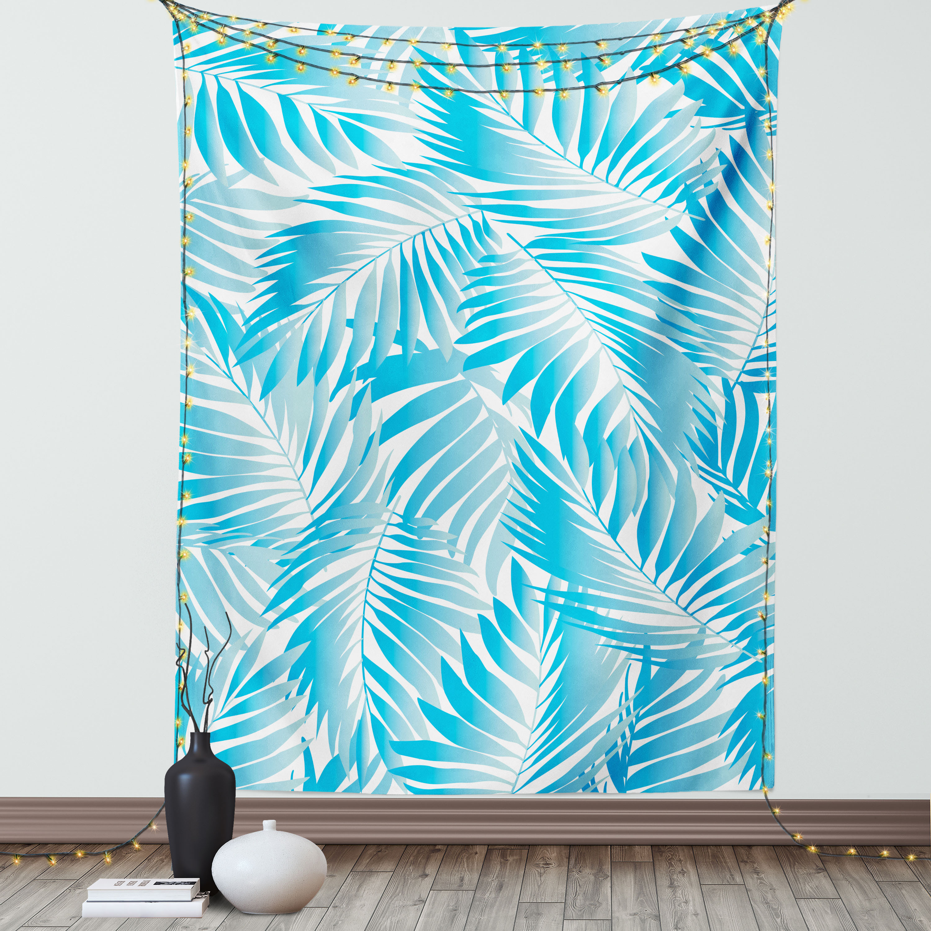 Leaves Decor Wall Hanging Tapestry, Miami Style Tropical Aquatic Palm ...