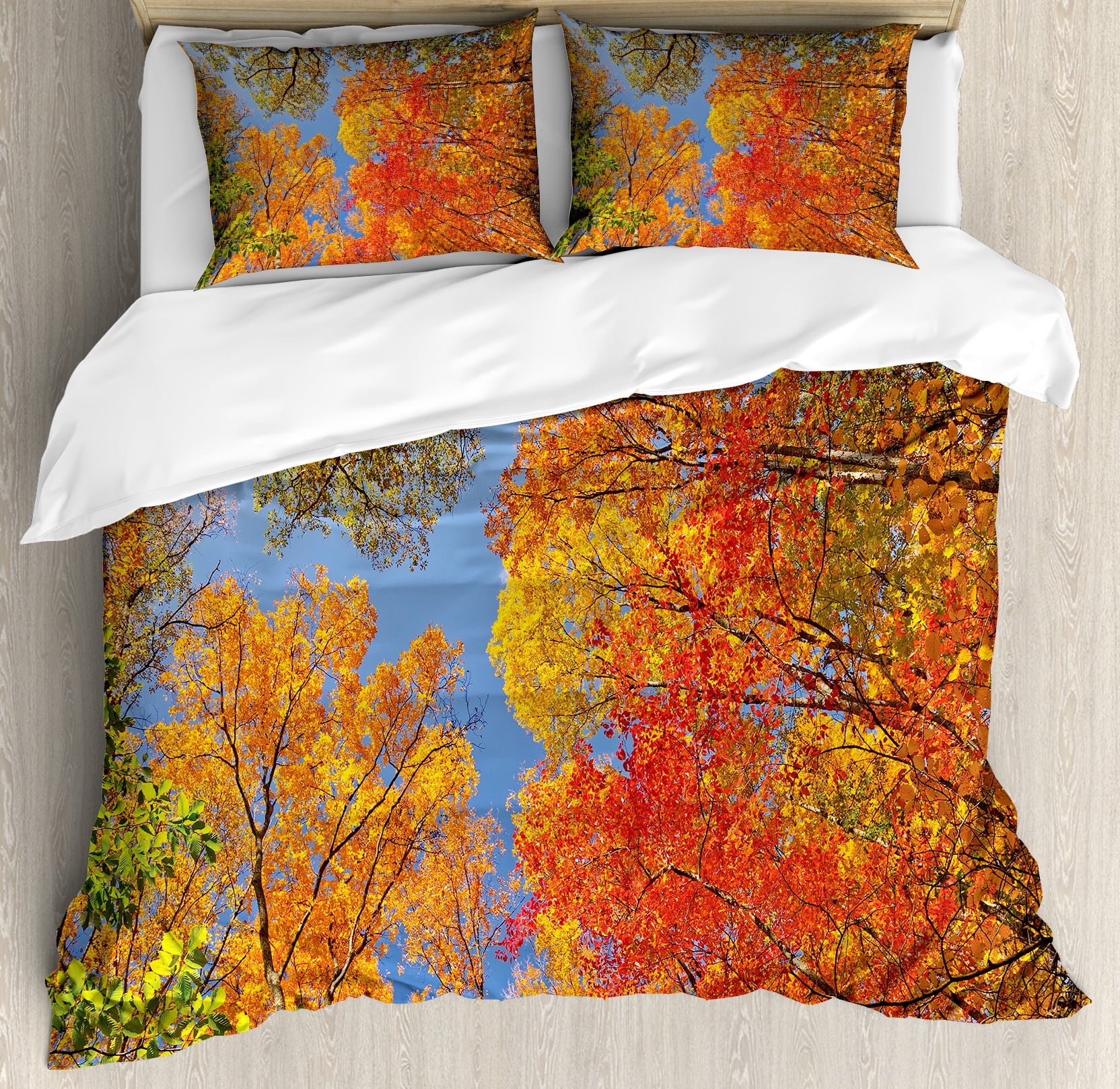 Leaves Duvet Cover Set, Falls Colors National Country Park Nature ...