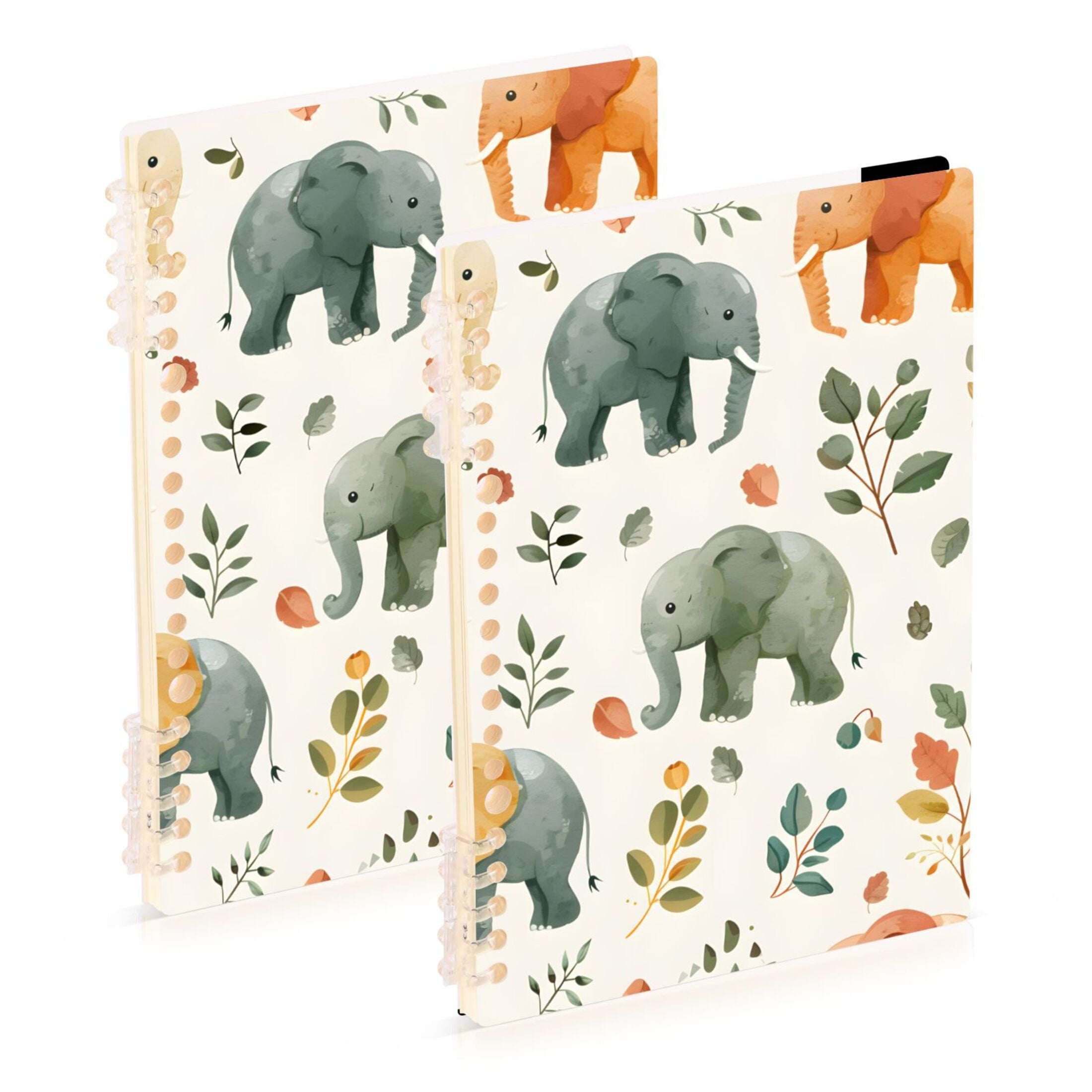 Leaves Elephants Ring Binder Notebook Journey Note Diary College Ruled ...