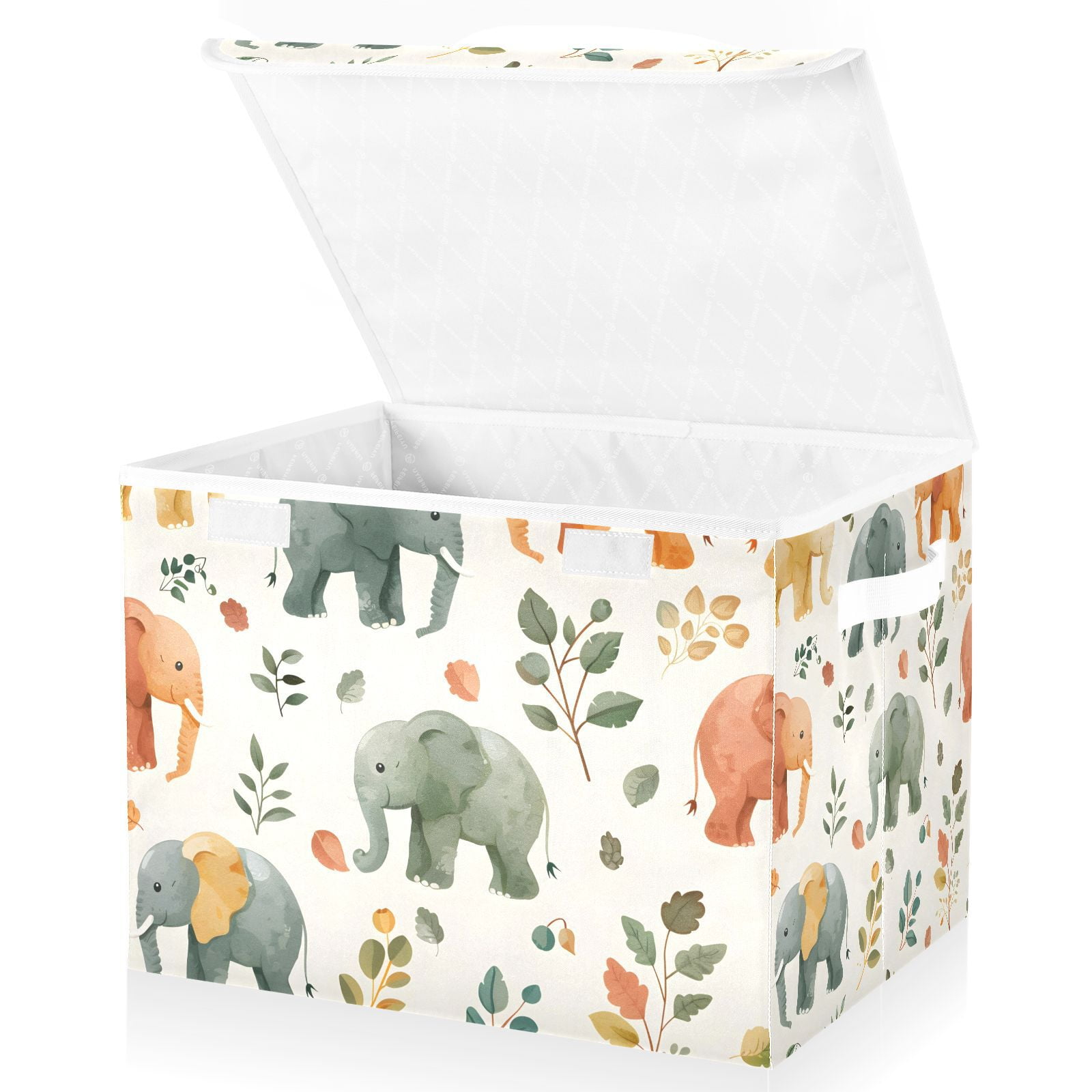 Leaves Elephants Storage Basket for Shelves Foldable Container ...