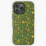 Leaves Everywhere Green Nature Pattern iPhone Case 11 12 13 14 15 16 17 ...