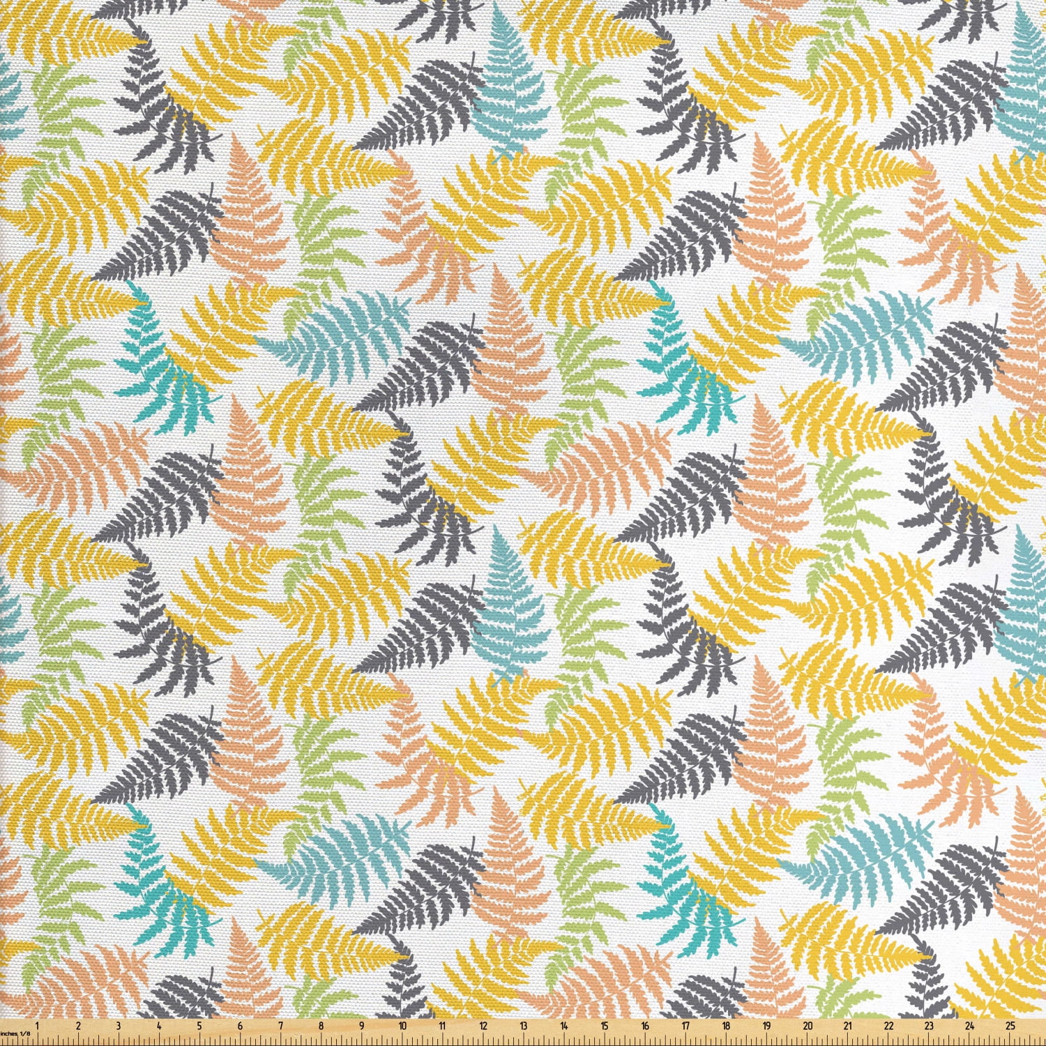 Leaves Fabric by the Yard, Botanical Tropical Plants Motifs Botany ...