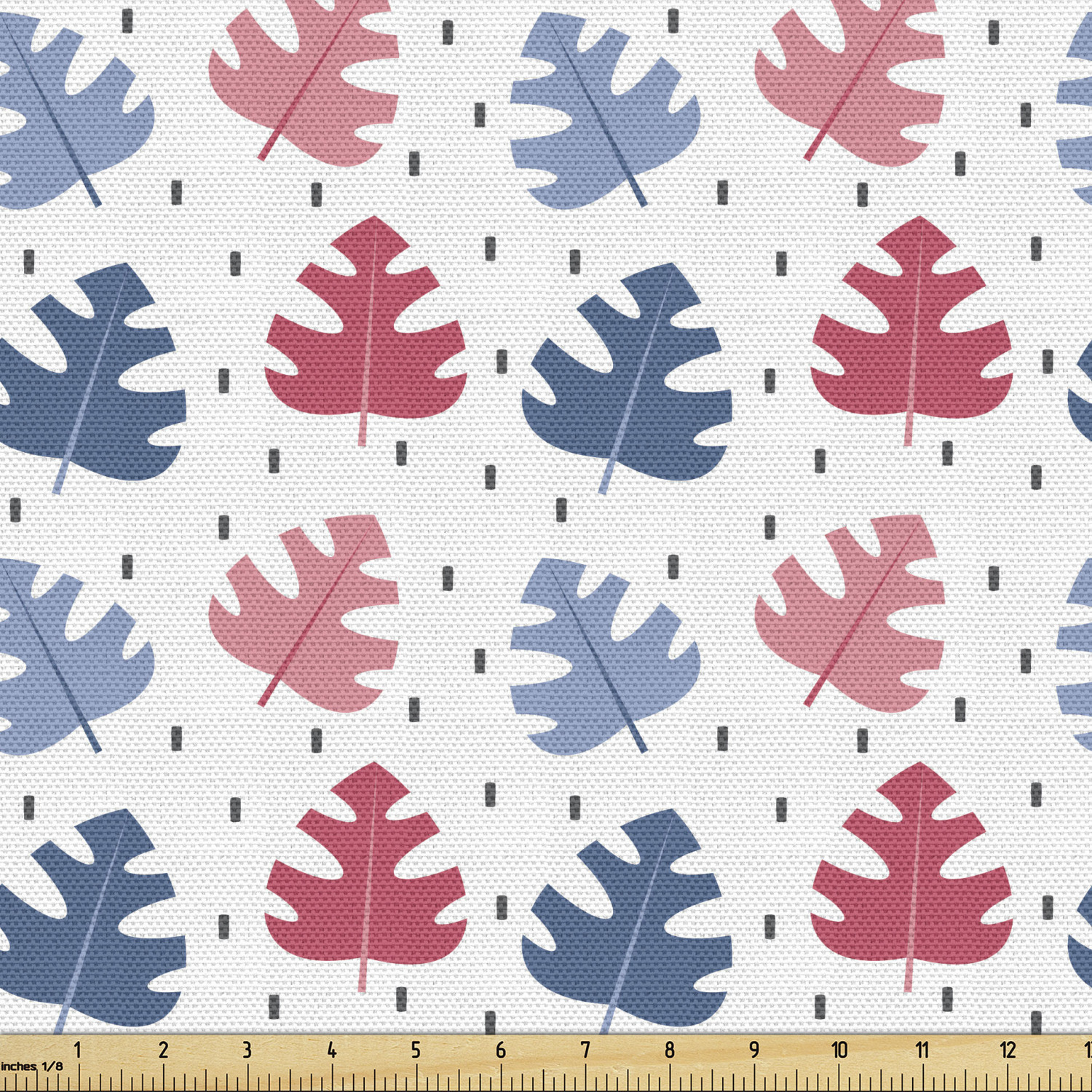 Leaves Fabric by the Yard, Fall Foliage Motifs Dotted Design ...