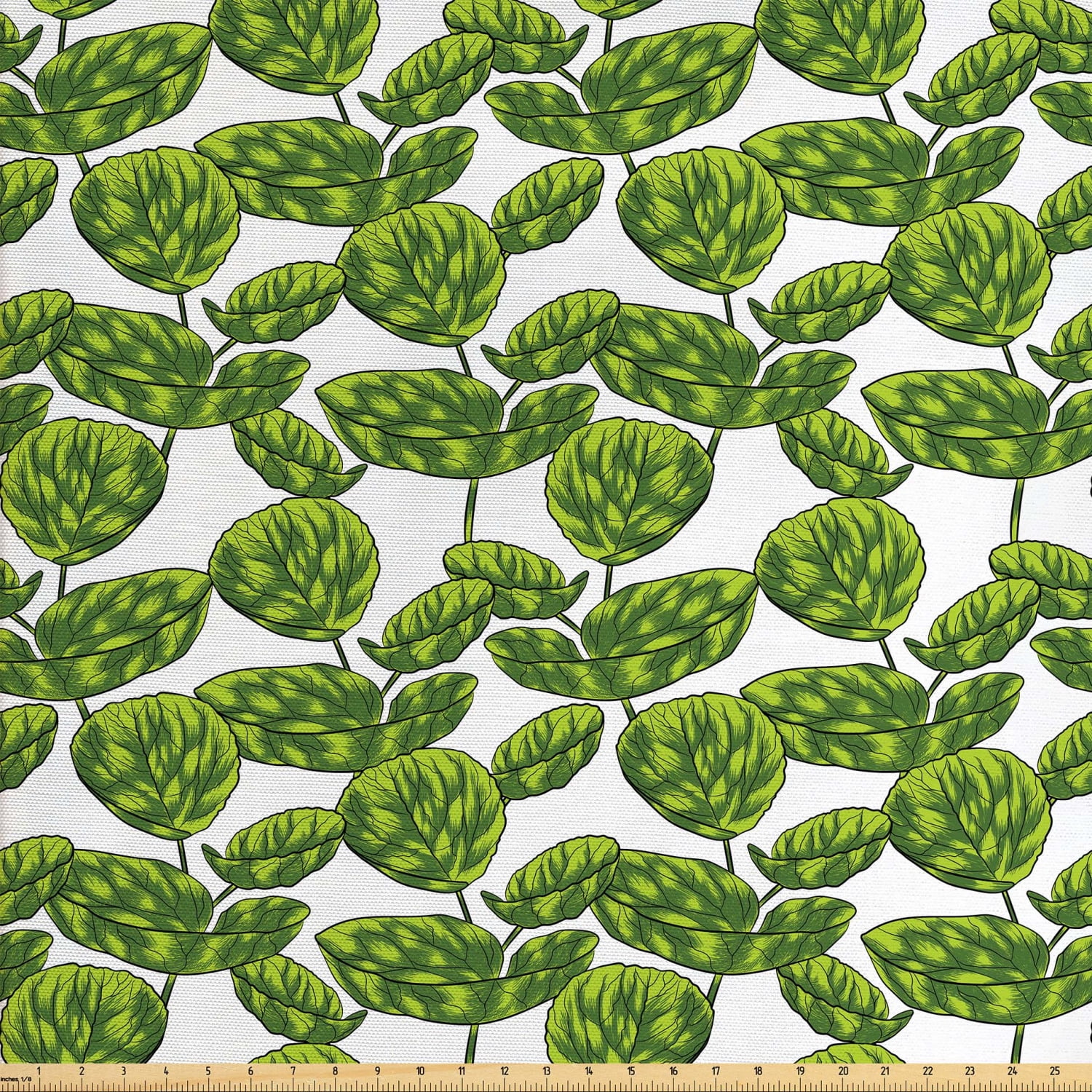 Leaves Fabric by the Yard, Forest Exotic Composition of Tropical Plants ...